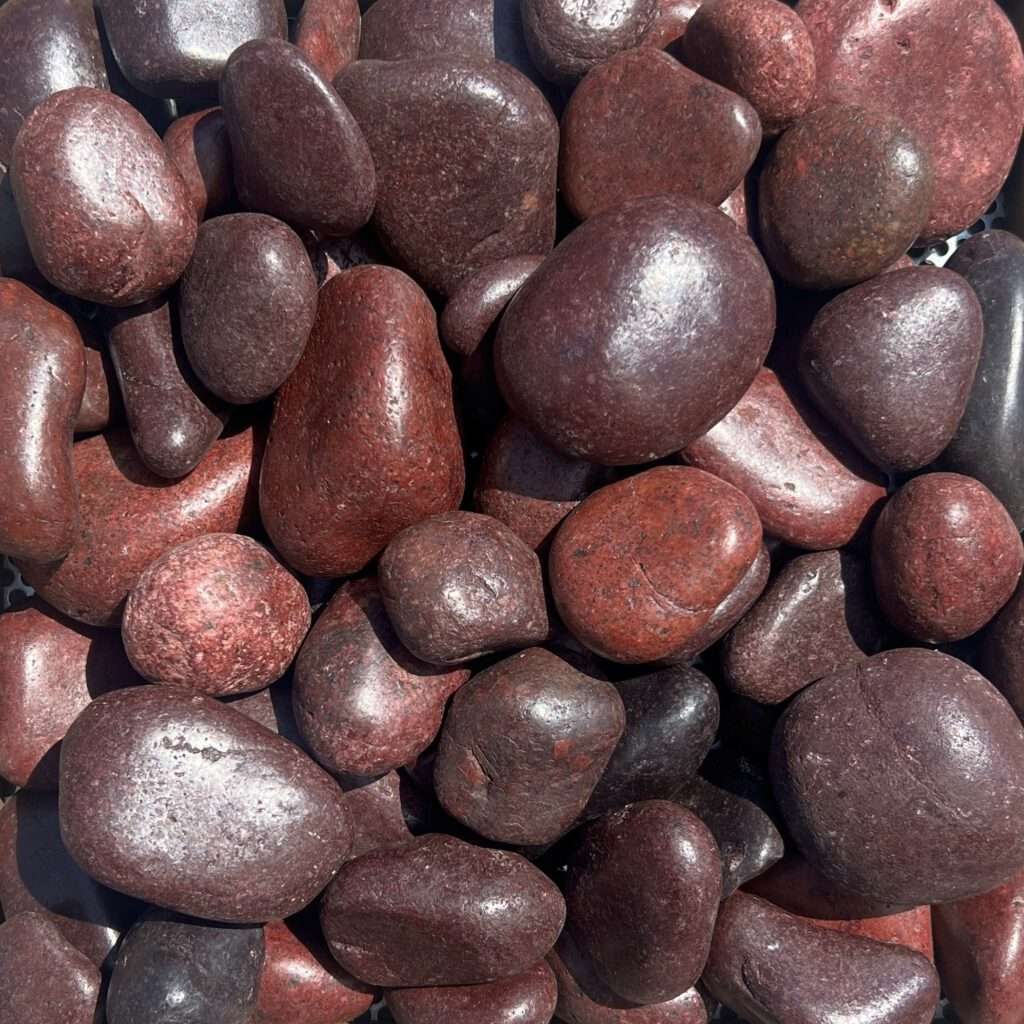 Polished Red Pebbles 11/2" - 2 1/2" | Cascade Stoneworks