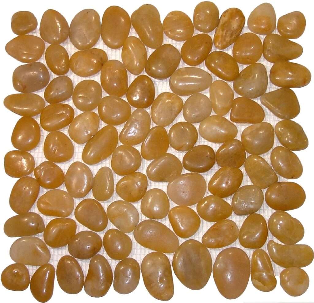 Polished Yellow Pebble Tile | Cascade Stoneworks