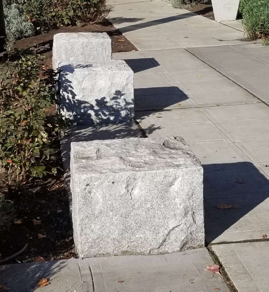 Granite Block Seat, Top Cut And Polished, Sides Chiseled, 18" T X 24" D X 24" W | Cascade Stoneworks
