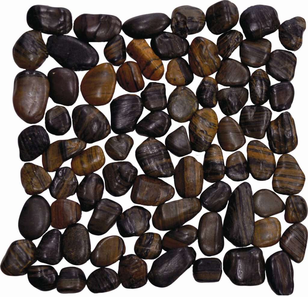Polished Striped Pebble Tile | Cascade Stoneworks